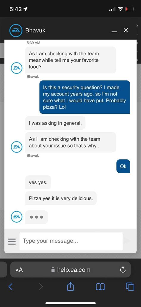 Ea Tech Support Asks Me First Date Questions To Try And Make Up For The