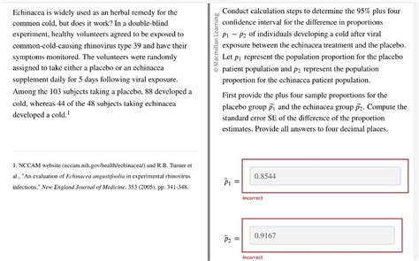 Solved Incorrectgive The 95 Plus Four Confidence Interval