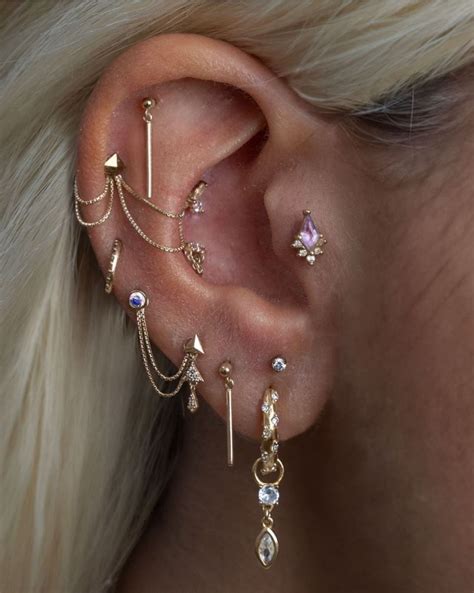 45 Ear Stacks Ideas To Save Today Earings Piercings Pretty Ear Piercings Cool Ear Piercings