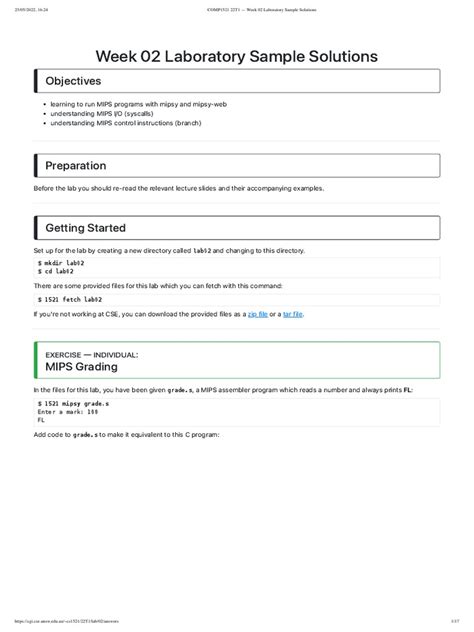 Comp1521 22t1 Week 02 Laboratory Sample Solutions Pdf Assembly Language Computing