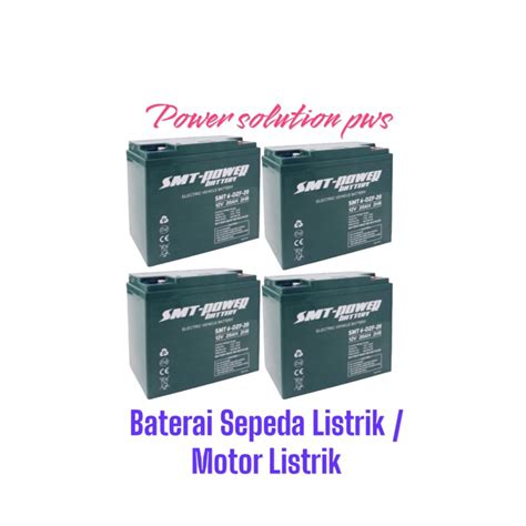Jual Baterai Sepeda Listrik Aki Sepeda Motor Listrik V Ah Smt Power Dzf V Ah Paket