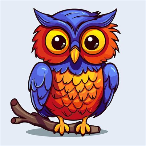 Niedliche Eule Tier Cartoon Charakter Symbol Eule Logo Aufkleber Design Niedliche Cartoon Eule