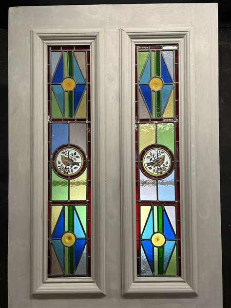 Victorian Stained Glass Front Door Antique Period Reclaimed Leaded