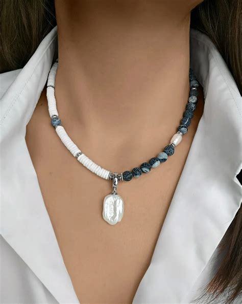 КОЛЬЕ ИЗ НАТУРАЛЬНЫХ КАМНЕЙ С ЖЕМЧУГОМ подарок девушке подруге купить в интернет магазине на