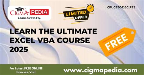 Learn The Ultimate Excel Vba Course 2025 Free Udemy Course Cigma Pedia