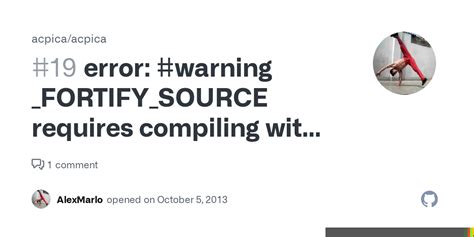 Error Warning Fortifysource Requires Compiling With Optimization