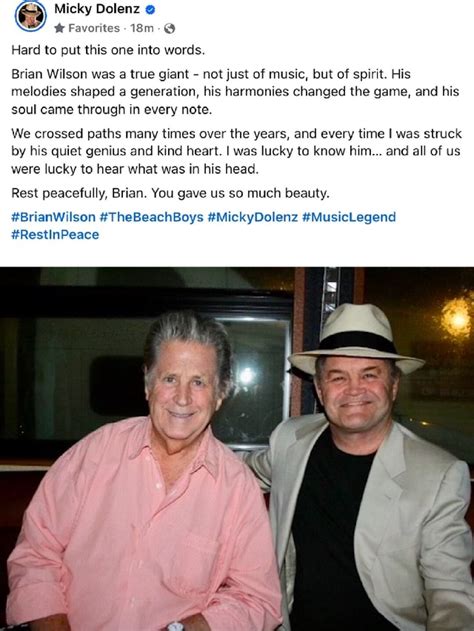 Micky Dolenz Favorites Hard To Put This One Into Words Brian Wilson Was A True Giant Not Just