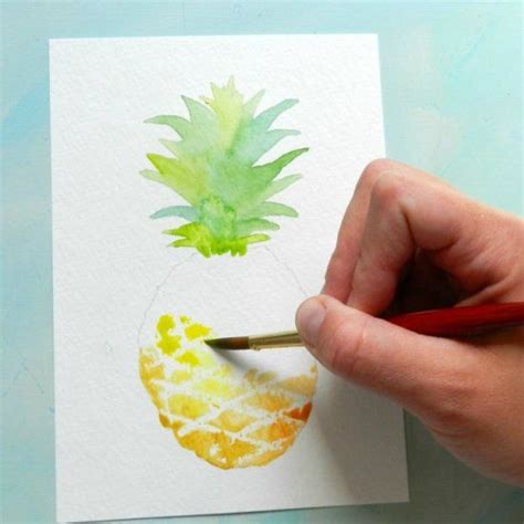 Paint A Watercolor Pineapple With This Free Tutorial And Template