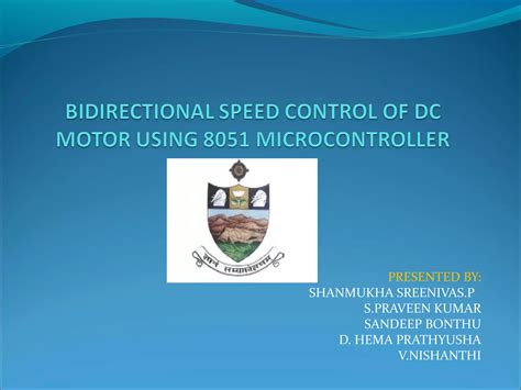 Bidirectional Speed Control Of Dc Motor Using 8051 Microcontroller Ppt