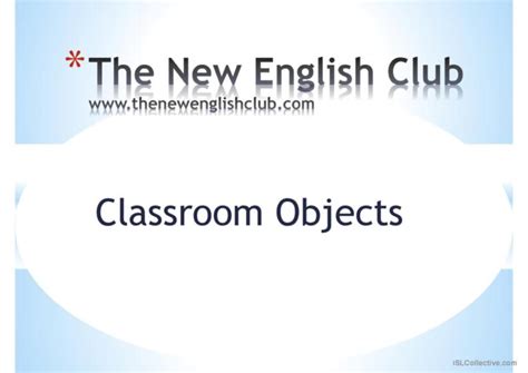 Classroom Objects Pictionary Pictur English Esl Powerpoints