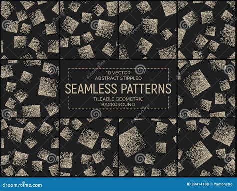 Vector Abstract Stippled Seamless Patterns Stock Vector Illustration