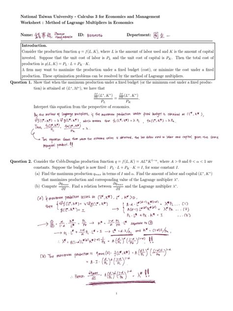 worksheet method of lagrange multipliers pdf maxima and minima