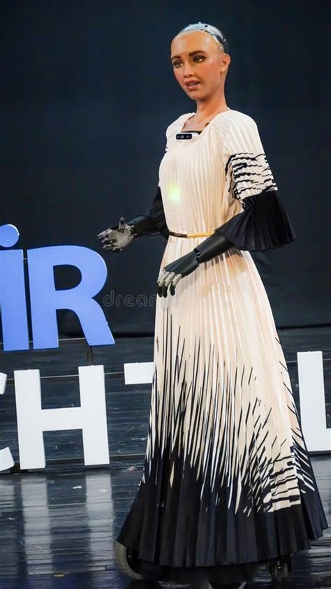 Famous Female Social Humanoid Robot Sophia Attended A Conference Editorial Image Image Of