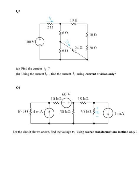 Solved A Find The Current Ig B Using The Current Ig Chegg