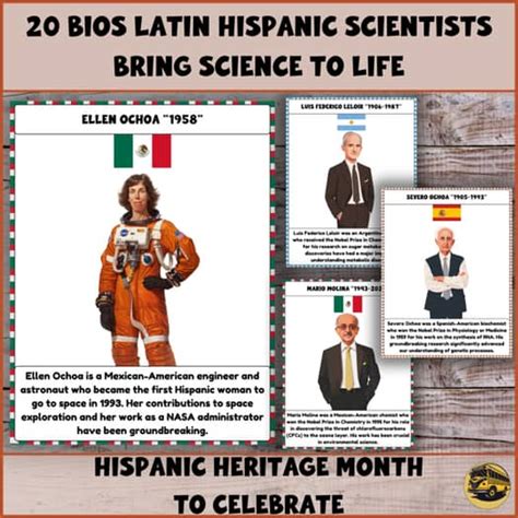 20 Biography Posters Of Latin Hispanic Stem Scientists Hispanic
