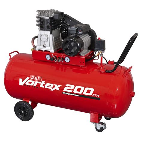 Sealey 200l Belt Drive Air Compressor With Cast Cylinders And Wheels 3