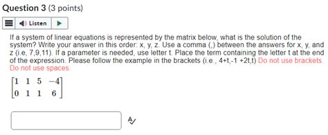 Solved If A System Of Linear Equations Is Represented By The Chegg