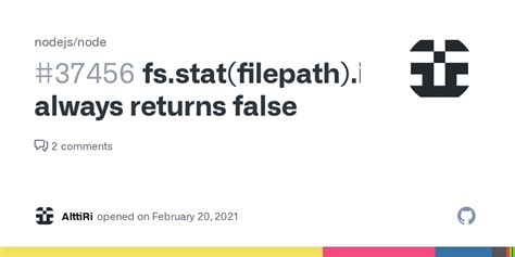 Fsstatfilepathissymboliclink Always Returns False · Issue 37456