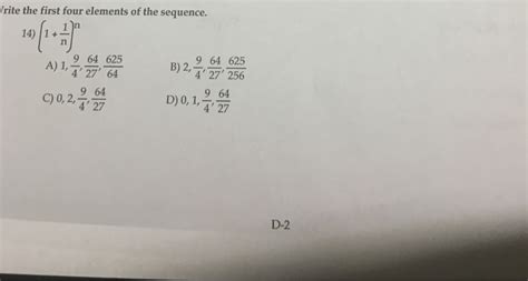 solved write the first four elements of the sequence 14