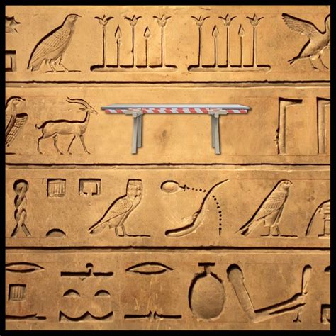 Ancient Egyptian Hieroglyphic Script On Stripes Limited Edition Table