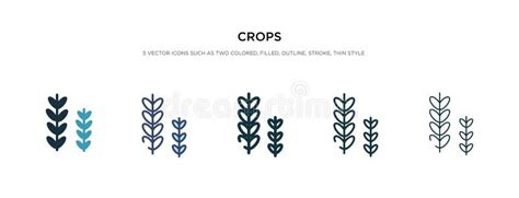 Crops Icon In Different Style Vector Illustration Two Colored And
