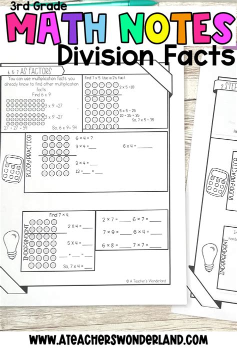 A Teachers Wonderland Math Notes To Help Your Students Succeed Math