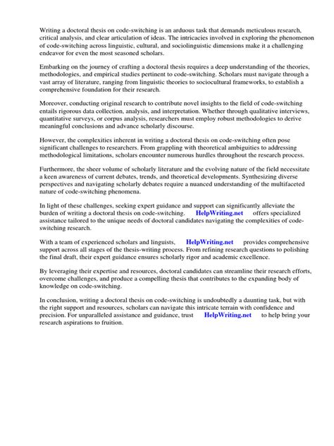 Doctoral Thesis Of Code Switching Pdf Language Arts And Discipline Art