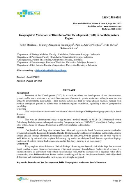 Pdf Geographical Variations Of Disorders Of Sex Development Dsd In