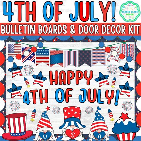 Independence Day Bulletin Board And Door Decor Kit Happy 4th Of July