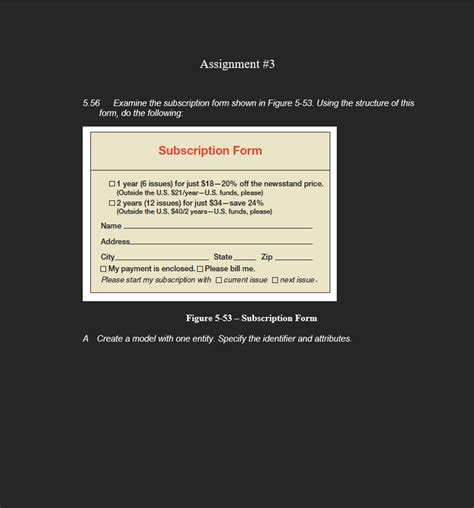Solved Assignment #35.56 ﻿Examine the subscription form | Chegg.com
