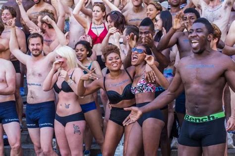 Semi Naked Protesters Stun Commuters By Parading Through Central London