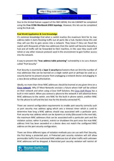 Cisco Switch Port Security Francepowen