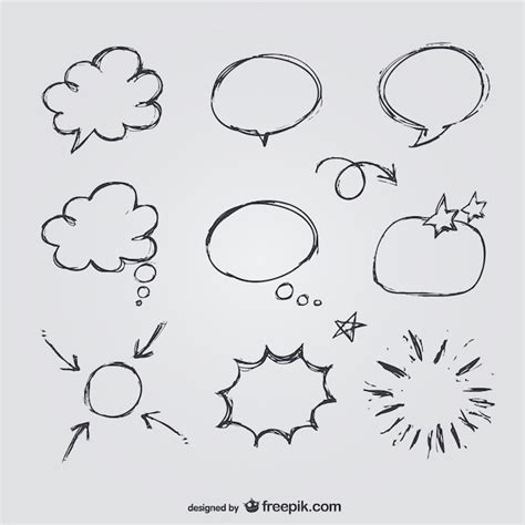 Sketchy Speech Bubbles Free Vector