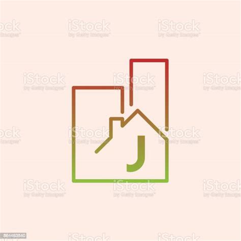 부동산 초기 편지 J 아이콘 디자인 개념에 대한 스톡 벡터 아트 및 기타 이미지 개념 건설 산업 건축 Istock