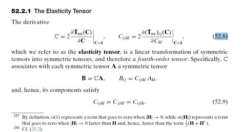solved properties of the elasticity tensor i the