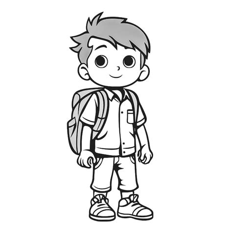 Boy Going To School Clipart Black And White Cartoon Black And White