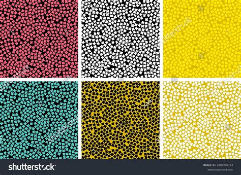 collection seamless patterns different color combinations stock vector
