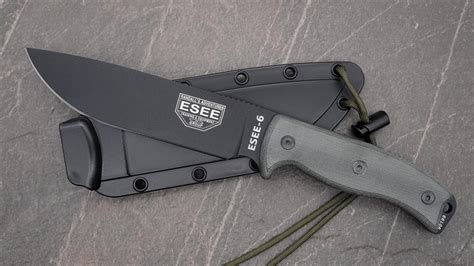 Esee 6 Black Plain Edge Black Sheath Esee 6p B Edgeworks Knife And Supply Co