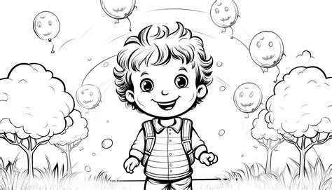 Página Para Colorear En Blanco Con Contornos Simples Para Niños