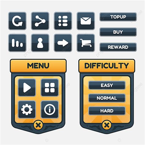 Rpg Game Vector Hd Images Set Of Vector Game Menu Selection For Rpg And Adventure Game Gaming