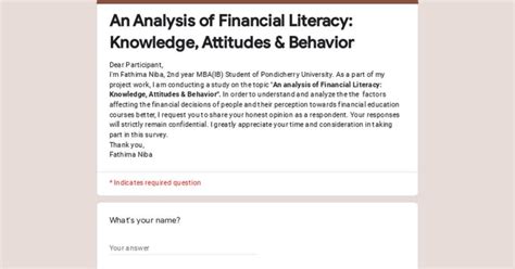 fathima niba on linkedin an analysis of financial literacy knowledge