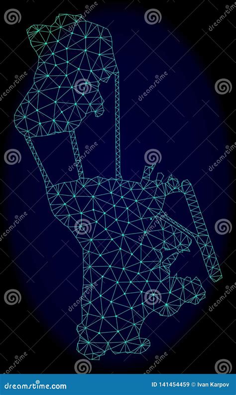 Polygonal Carcass Mesh Vector Abstract Map Of Macau Stock Vector Illustration Of Design Macau