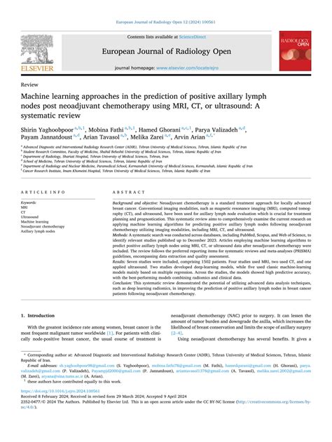Pdf Machine Learning Approaches In The Prediction Of Positive