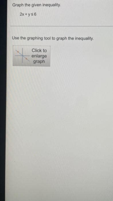 Solved Graph The Given Inequality 2x Y≤6 Use The Graphing