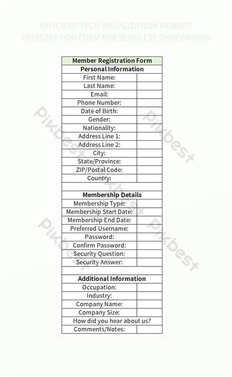 Efficient Tech Visualization Member Registration Form For Seamless