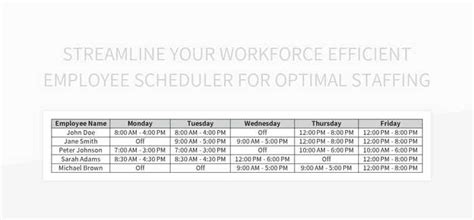 Streamline Your Workforce Efficient Employee Scheduler For Optimal