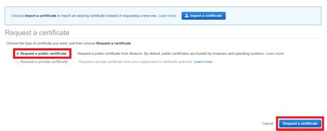 creating a public ssl tls certificate in aws certificate manager