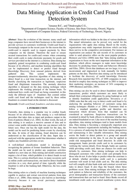 Pdf Data Mining Application In Credit Card Fraud Detection System