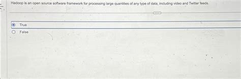 Solved Hadoop Is An Open Source Software Framework For
