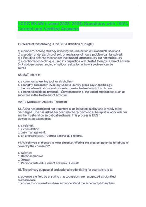 LCDC TESTS STUDY BUNDLE All Tests Graded A Stuvia US